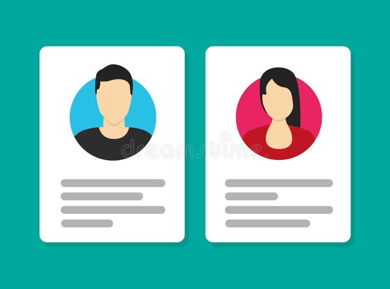 Personal Info Icon Vector Illustration Isolated, Flat Cartoon Line ...