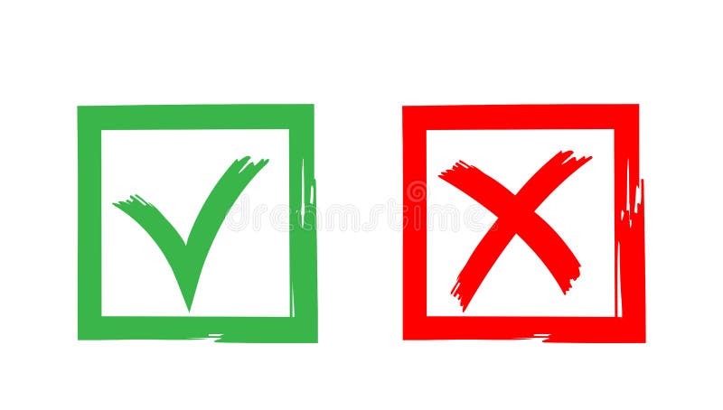 Le Icone Sì E No, Votando Pro E Contro, Vector Il Segno Di Spunta E La ...