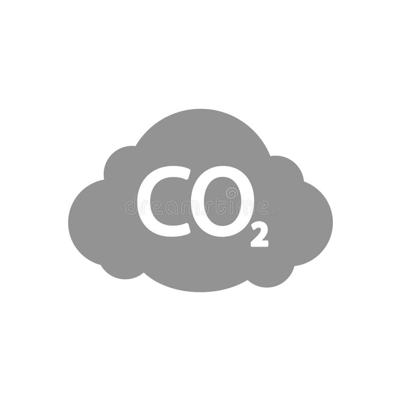 Vector Illstration of Co2 Cloud Icon. Flat Design. Isolated. Stock ...