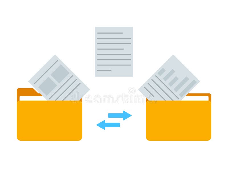 Vector Illstration of File Transfer on White Background. Isolated ...
