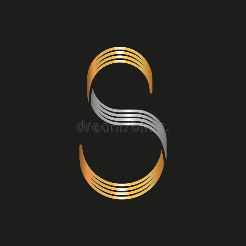 Vector Illstration of Gold and Silver S Logo. Isolated. Stock Vector ...