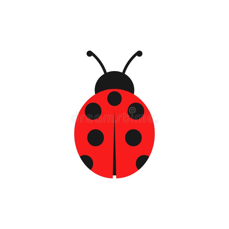 Vector Illstration of Ladybug Icon. Flat Design. Isolated. Stock Vector ...