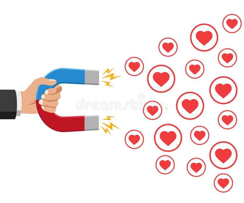 Magnet heart stock illustration. Illustration of dimensional - 51162484