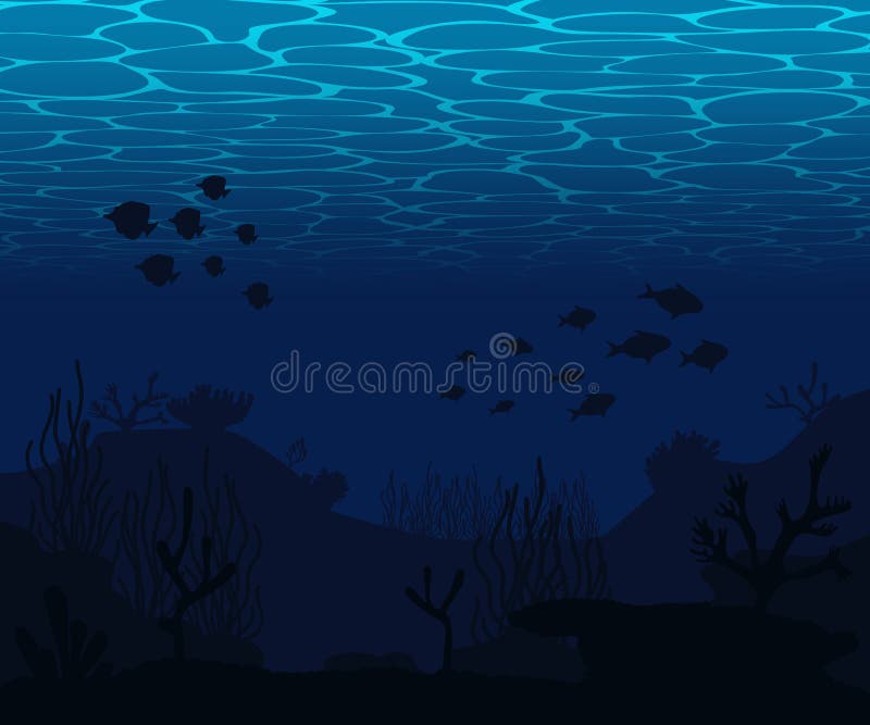 Vector Illstration of Ocean Bottom. Flat Design. Isolated. Stock Vector ...