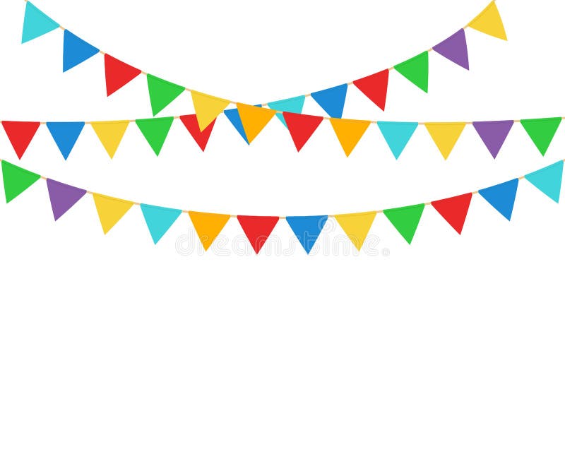 Vector Illstration of Party Flags on White Background. Isolated. Stock ...