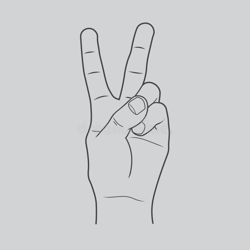 Vector Illstration of Peace Sign. Outline Style. Isolated. Stock Vector ...