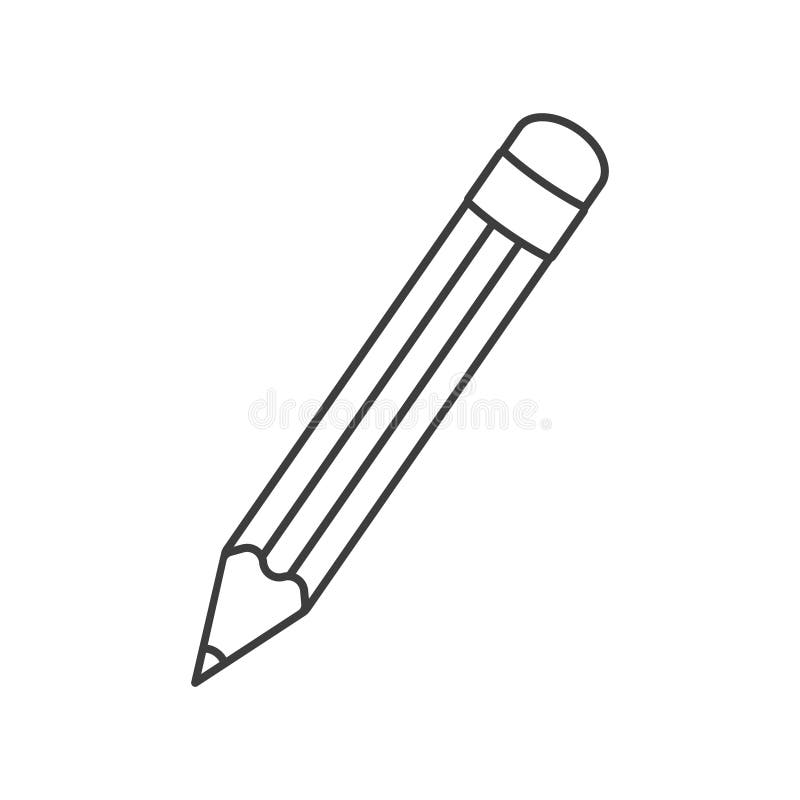 Vector Illstration of Pencil Icon. Outline Design. Isolated. Stock ...