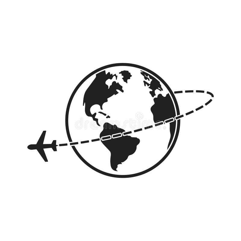 Vector Illstration of Plane and Planet Icon. Flat Design. Isolated ...