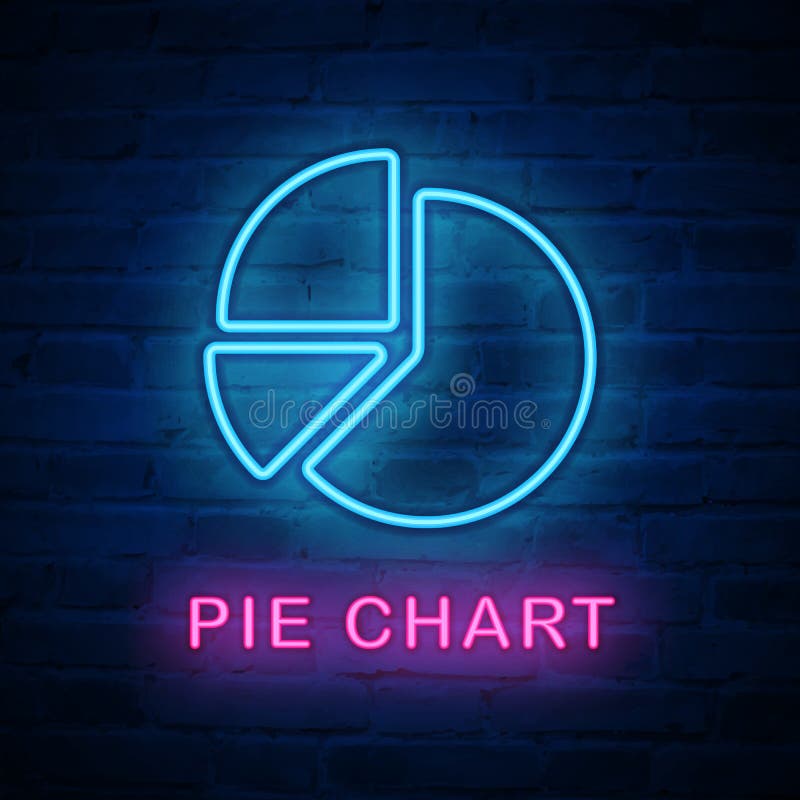 Vector Illuminated Neon Light Icon Sign Financial Infographic Chart ...