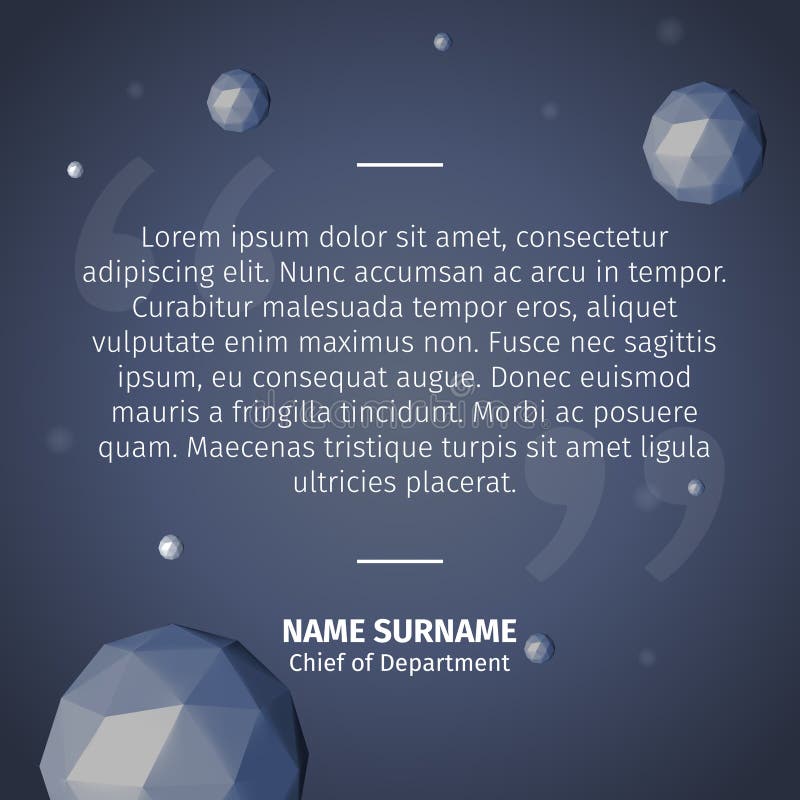 Vector Illusrtation of Quotes with Triangles Spheres Stock Illustration ...