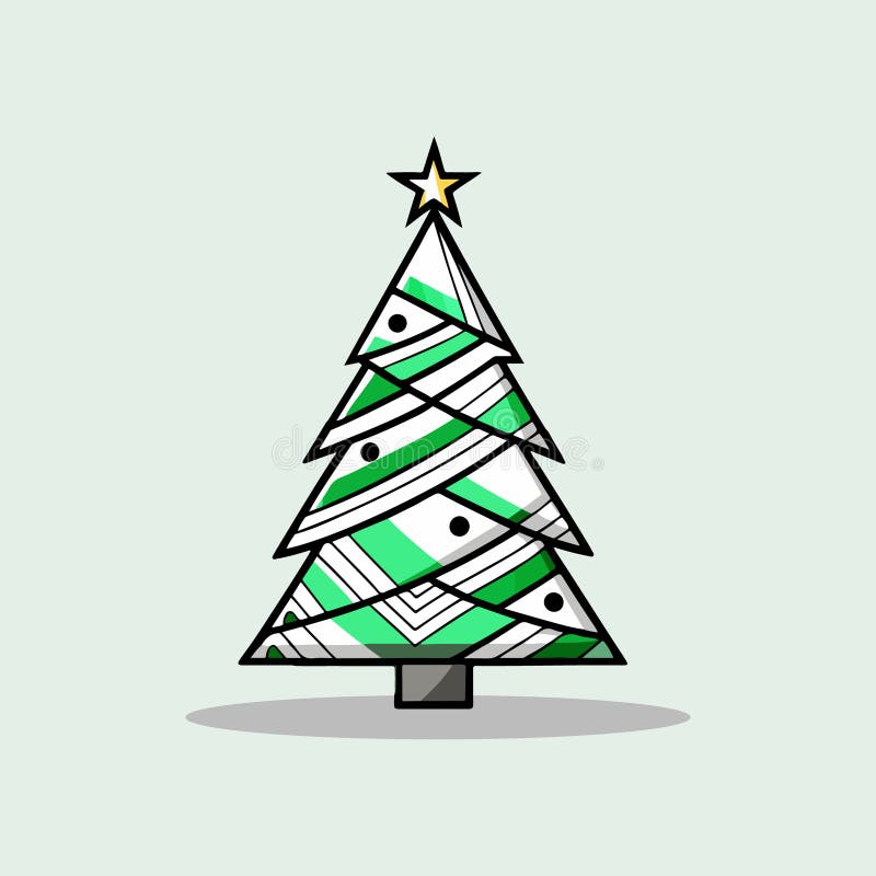 Minimalist Christmas Tree Vector Illustration Stock Vector ...