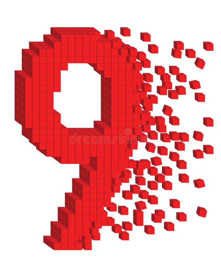 Vector Illustrated 3d Digit Number Nine of Red Cubes Stock Vector ...