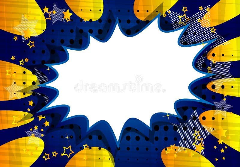 Comic Book Background with Big Blank Explosion Bubble. Stock Vector ...