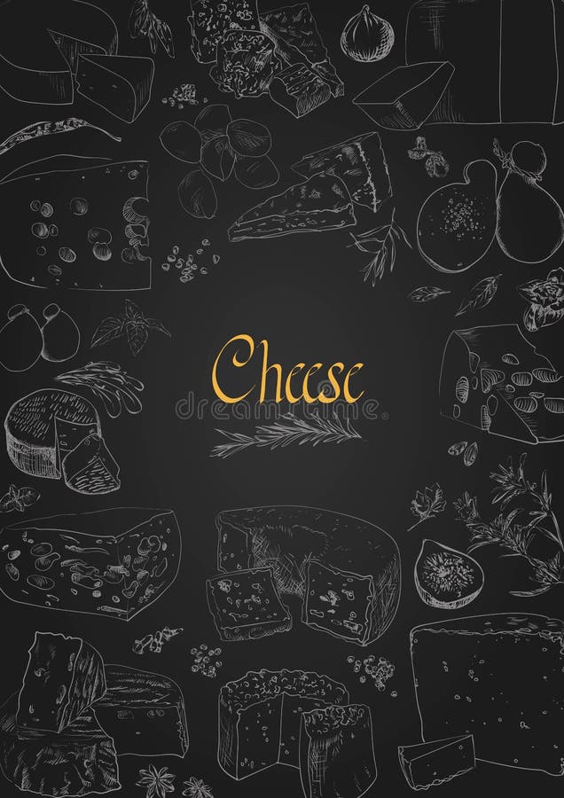 Vector Illustrated Set Cheese Menu. Stock Vector - Illustration of icon ...