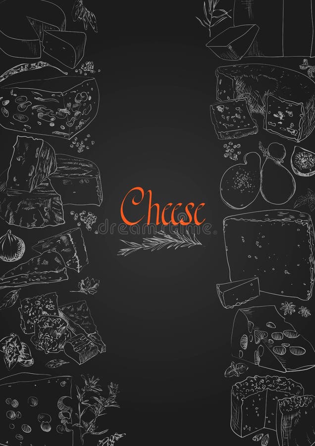 Vector Illustrated Set Cheese Menu. Stock Illustration - Illustration ...