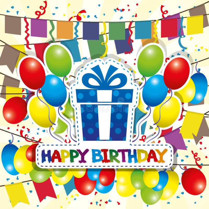 Vector Illustratie Gelukkige Verjaardag Vector Illustratie ...
