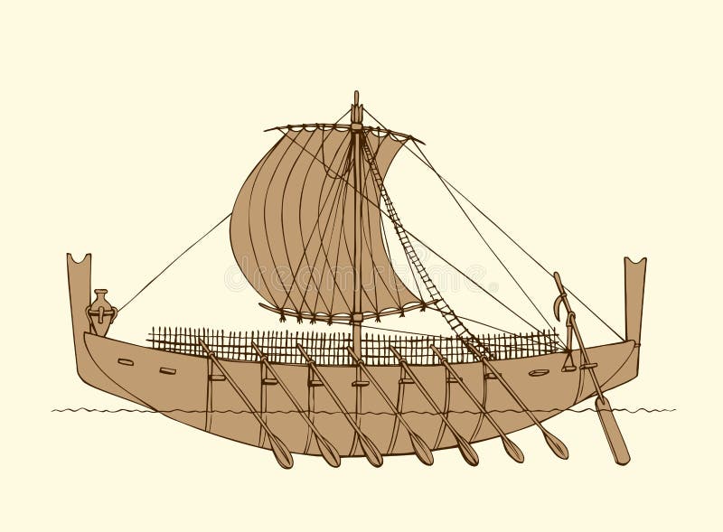 Vector Illustratie Oud Fenicisch Schip Vector Illustratie ...