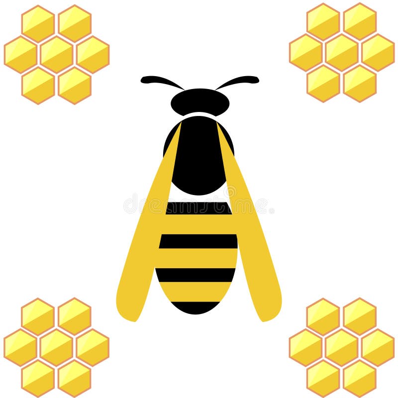 Vector Illustratie Wesp Met Honingraten, Over Witte Achtergrond Vector ...