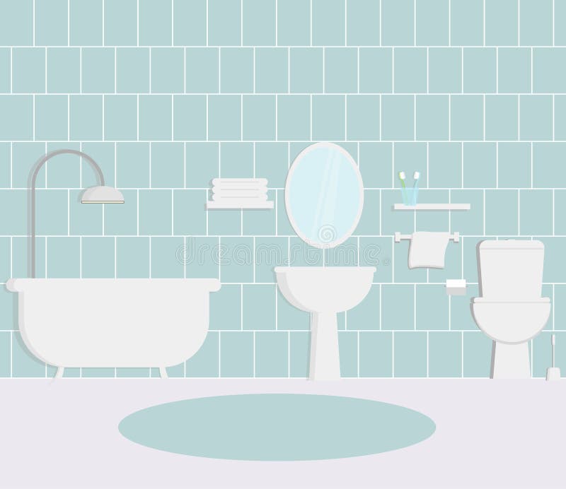Vector Illustratin for Bathroom Interior Flat Design Apartment ...