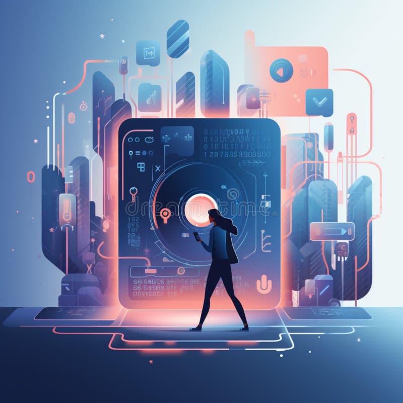 Vector Illustration Abstract Access Control System Concept Stock ...