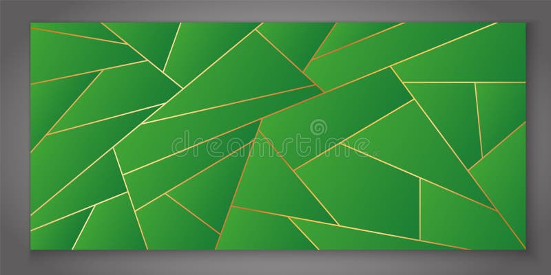 Vector Illustration of Abstract Background with Gold Lines and Green ...