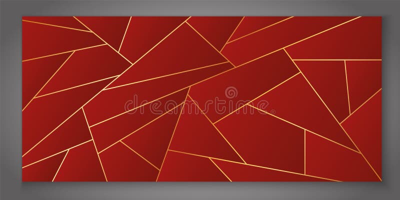 Vector Illustration of Abstract Background with Gold Lines and Red ...