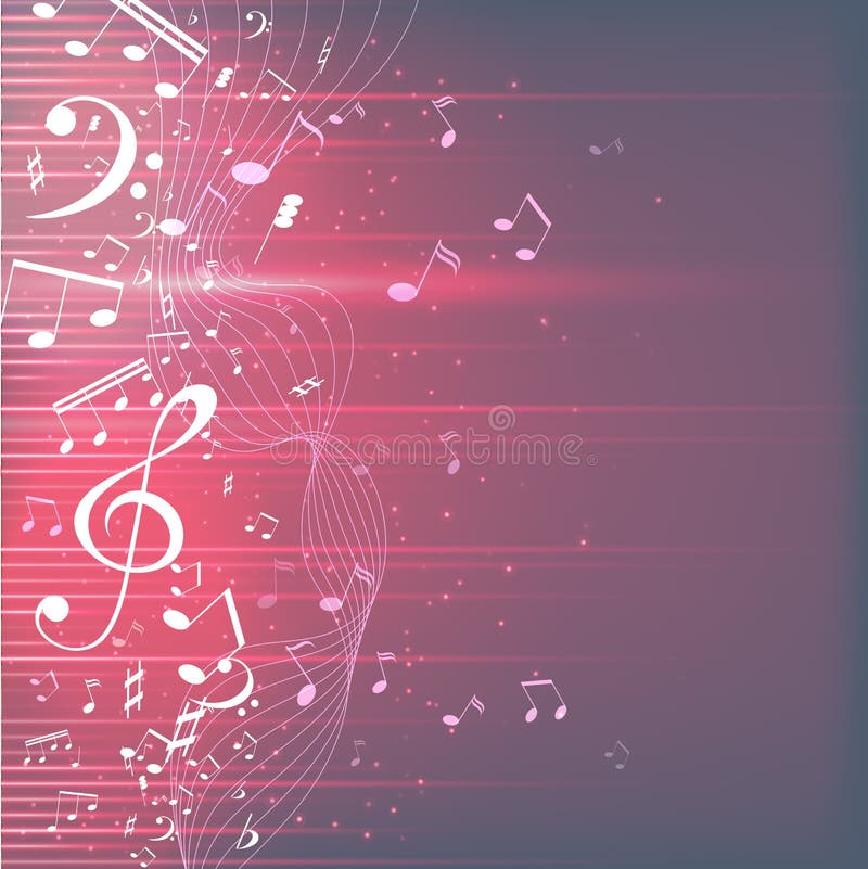 Vector Illustration of an Abstract Background with Music Notes Stock ...