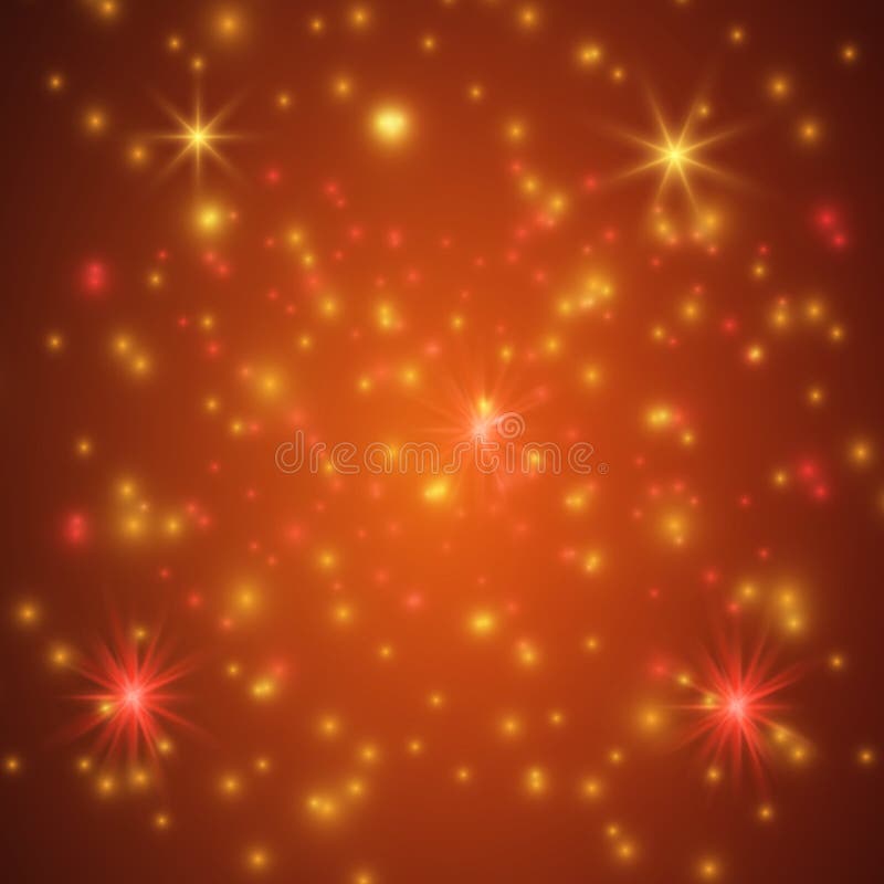 Vector Illustration of an Abstract Background with Orange Blurred Magic ...