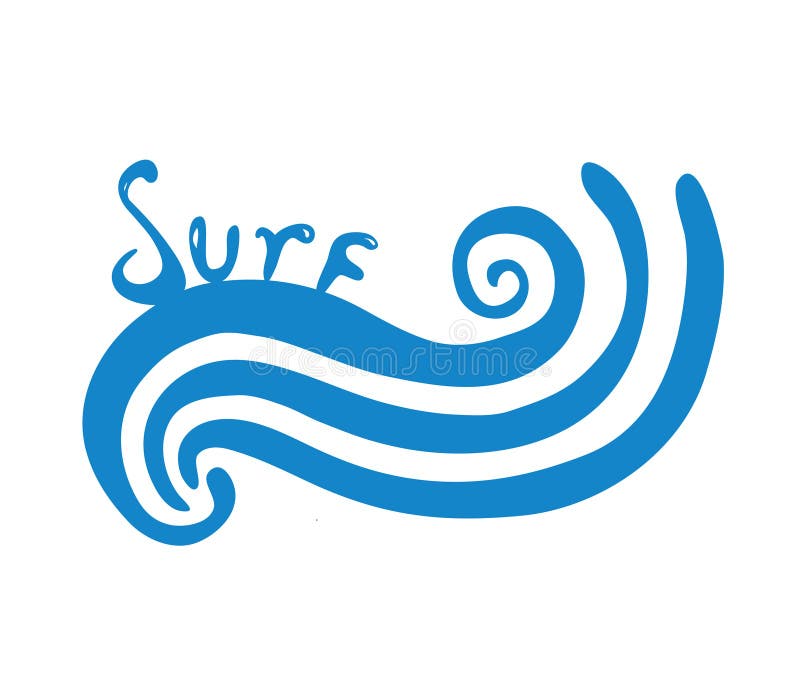 Vector Illustration of Abstract Blue Wave, Surf Stock Vector ...