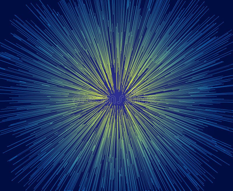 Vector Illustration Of An Abstract Blue And Yellow Lines On A Black ...