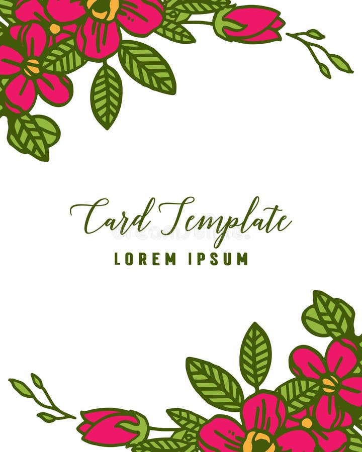 Vector Illustration Abstract Bright Pink Flower Frame for Card Template ...