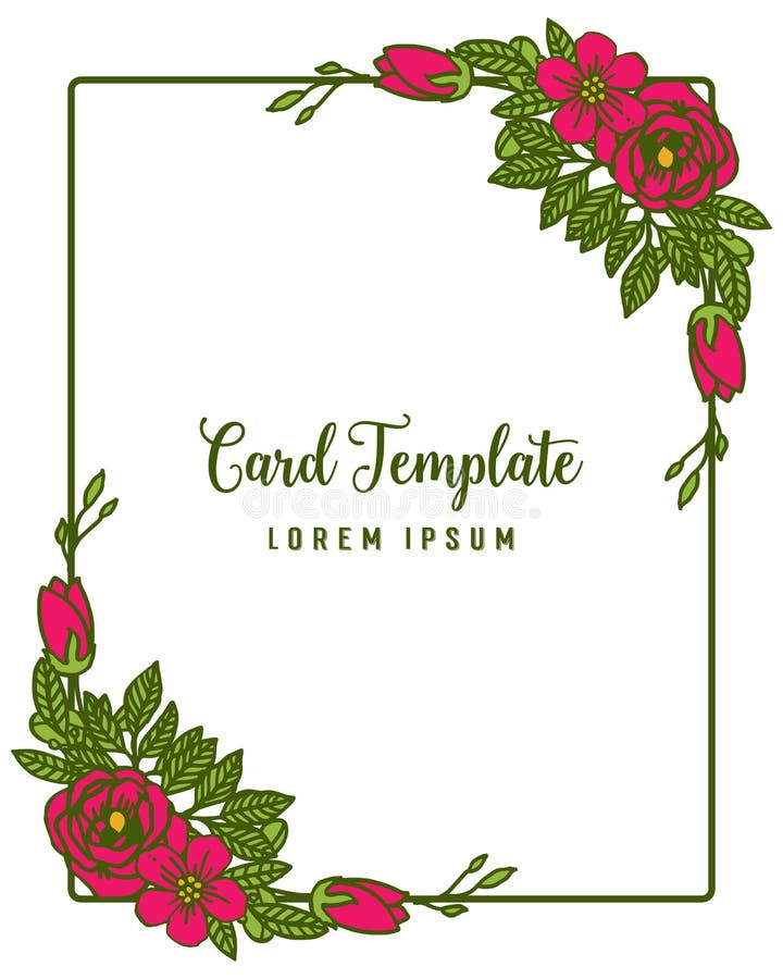 Vector Illustration Abstract Bright Pink Flower Frame for Card Template ...