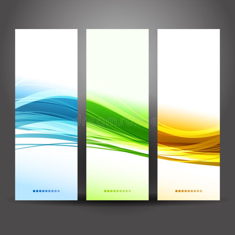 Bright Eco Swoosh Line Header Web Set Stock Vector - Illustration of ...