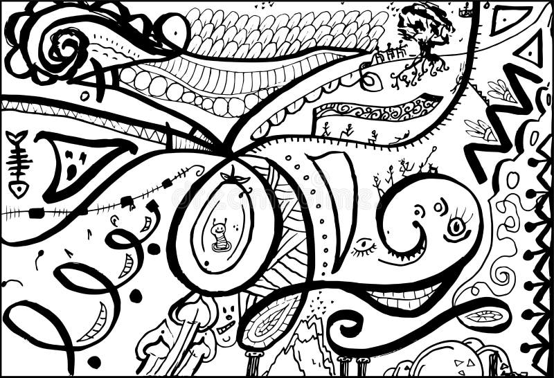 Vector Illustration of Abstract Coloring Page Book Stock Vector ...