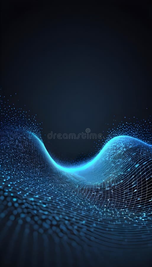 Vector Illustration Abstract Digital Wave of Particles Futuristic Point ...
