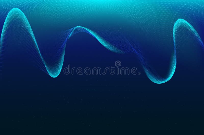 Vector Illustration. Abstract Flowing Digital Pattern in Shades of Blue ...