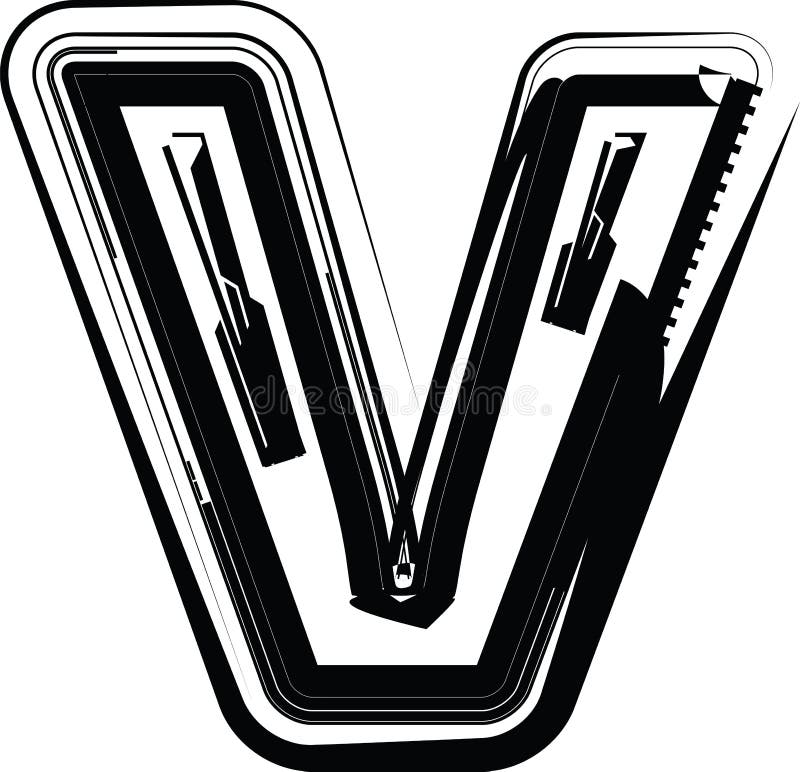 Abstract Letter v stock vector. Illustration of alphabet - 101594576