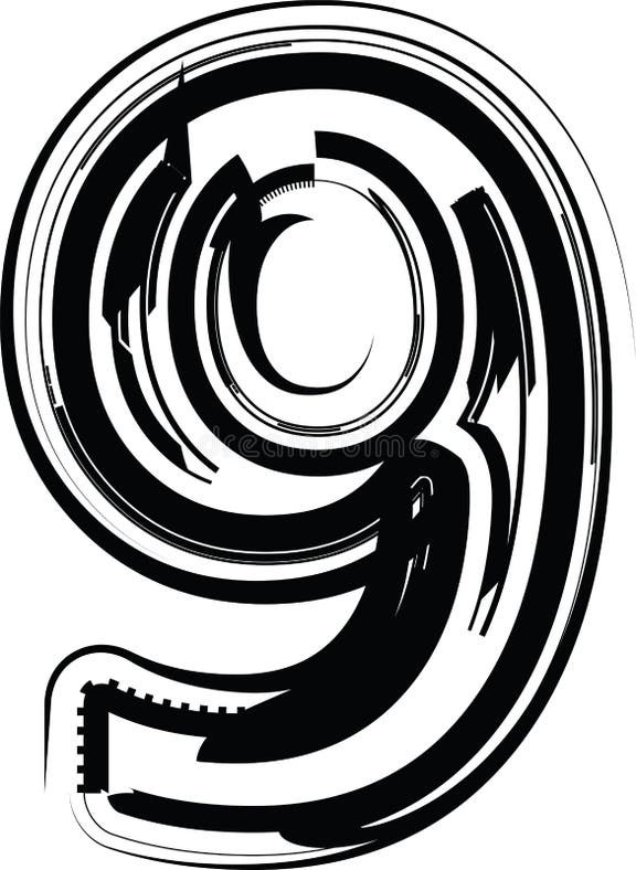 Abstract Number 9 stock vector. Illustration of design - 101597905