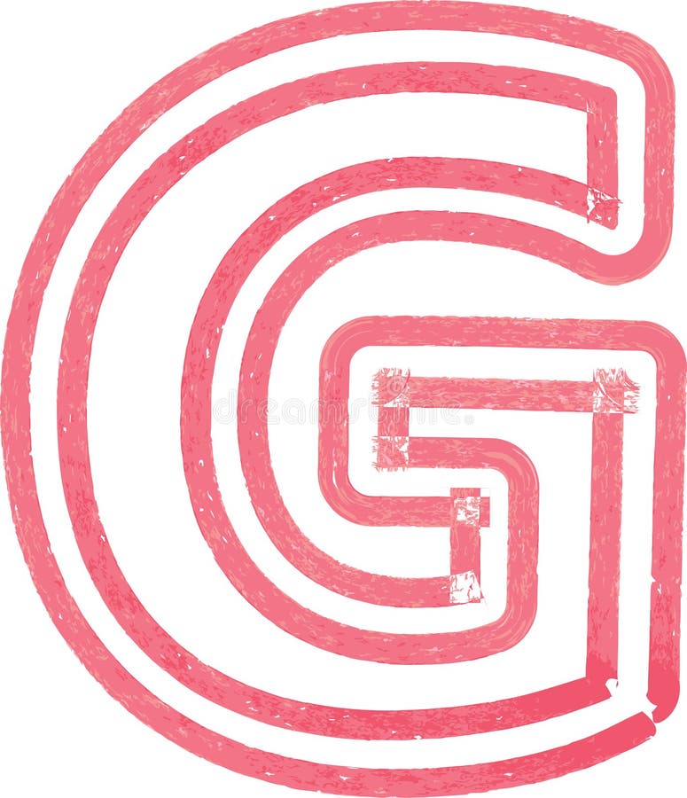 Capital Letter G Drawing with Red Marker Stock Vector - Illustration of ...