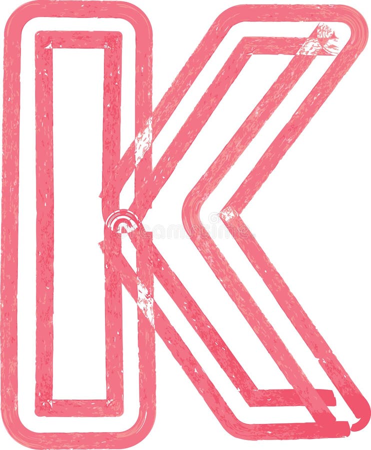 Capital Letter K Drawing with Red Marker Stock Vector - Illustration of ...