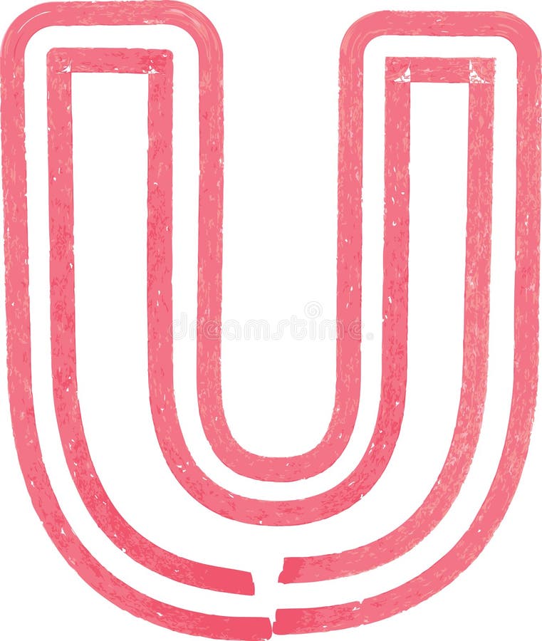 Capital Letter U Drawing with Red Marker Stock Vector - Illustration of ...