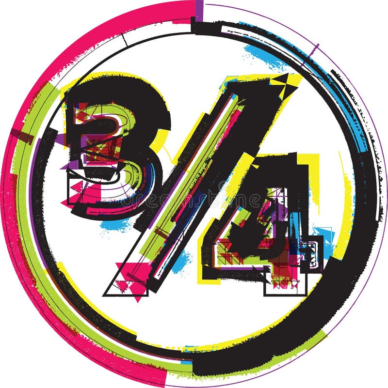 Abstract quarters sign stock vector. Illustration of calligraphy ...