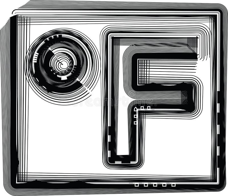 Fahrenheit Striped Symbol stock vector. Illustration of doodle - 101818339