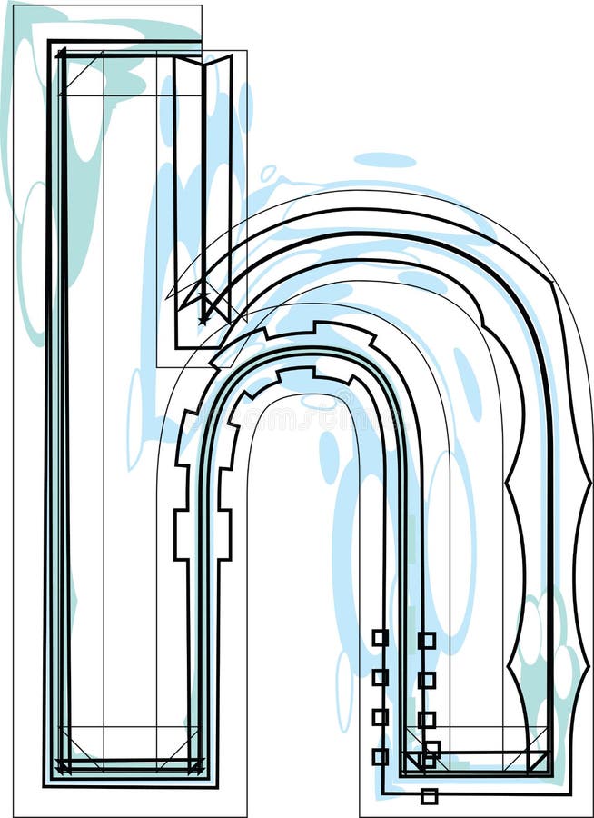 Font illustration letter h stock vector. Illustration of paint - 101817424