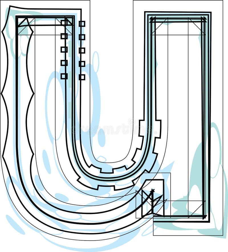 Font illustration letter u stock vector. Illustration of paint - 101817495