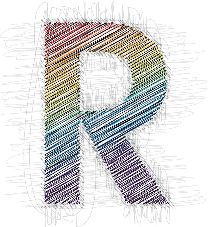 Hand draw font LETTER R stock vector. Illustration of font - 101819849