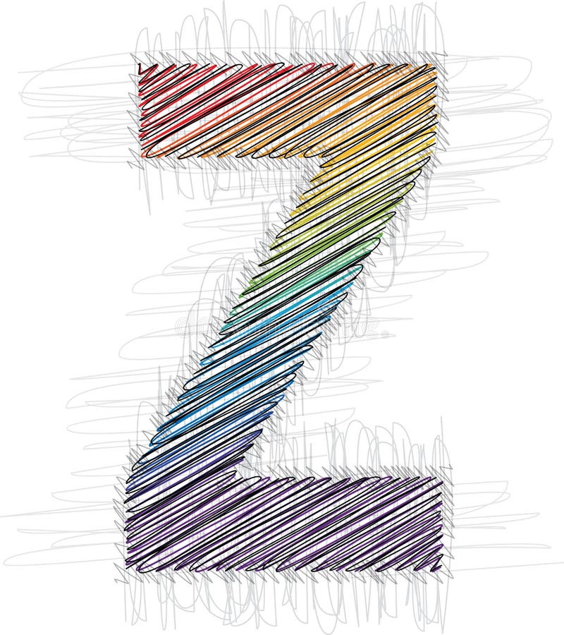 Hand draw font LETTER Z stock vector. Illustration of letter - 101820000