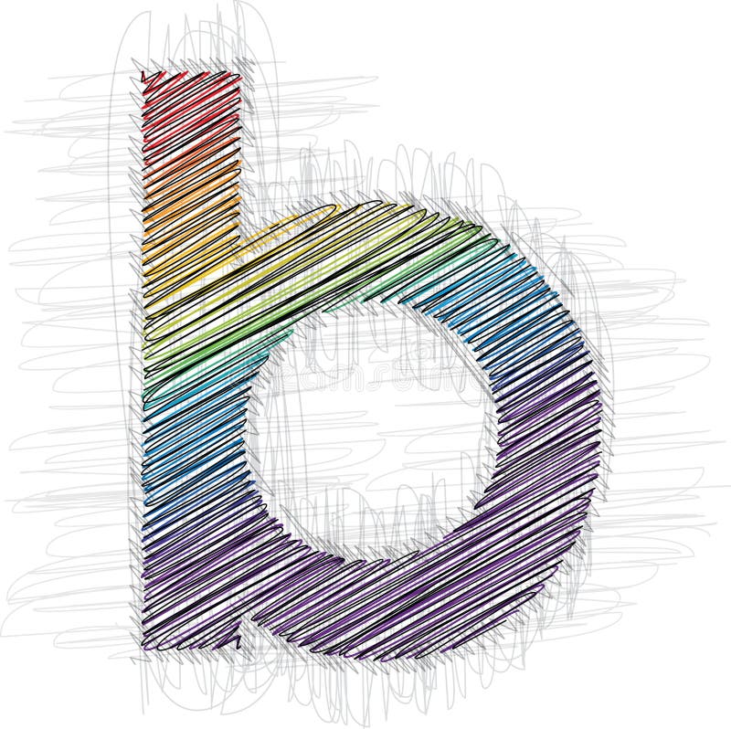 Hand drawn font LETTER b stock vector. Illustration of element - 101819595