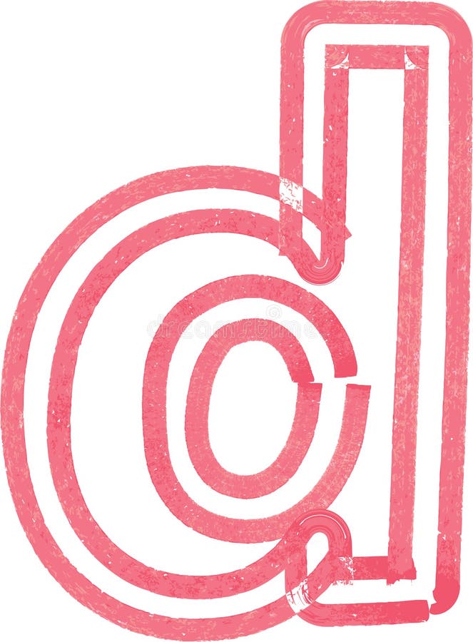 Lowercase Letter D Drawing with Red Marker Stock Vector - Illustration ...