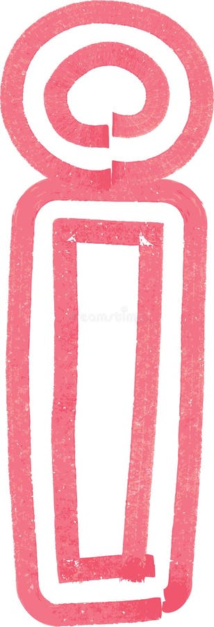 Lowercase Letter I Drawing with Red Marker Stock Vector - Illustration ...
